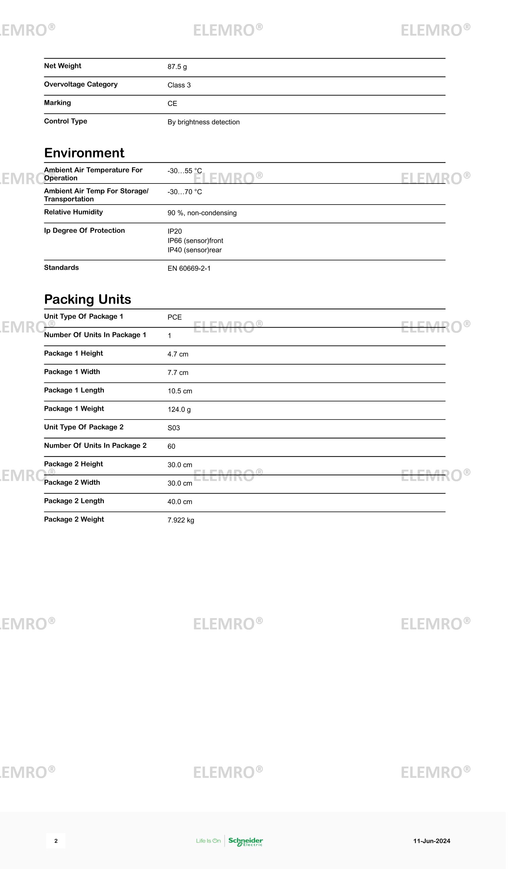 ELEMRO » Schneider Twilight switch Acti9 IC CCT15285