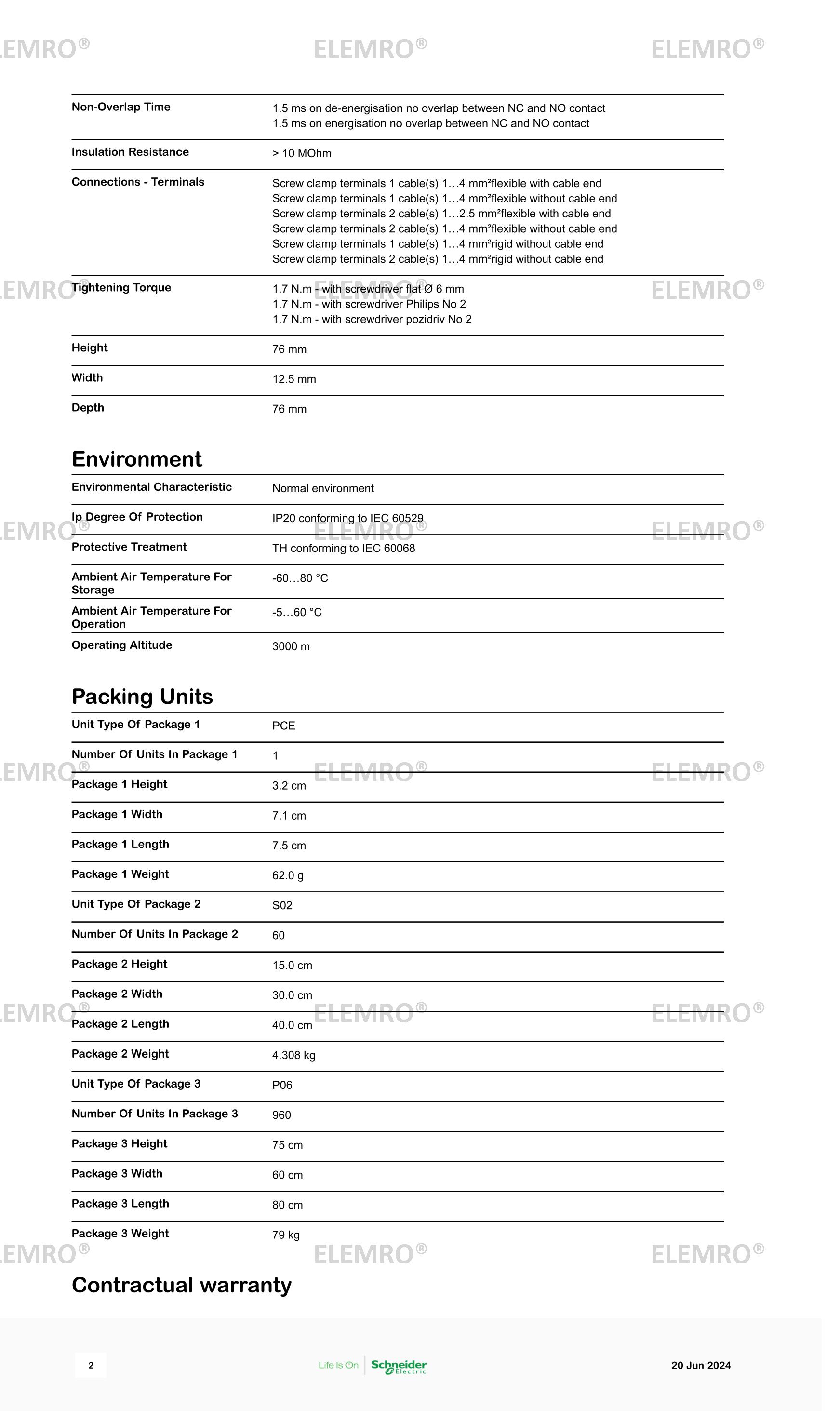 ELEMRO » Schneider Auxiliary contact block TeSys Deca LAD8N11